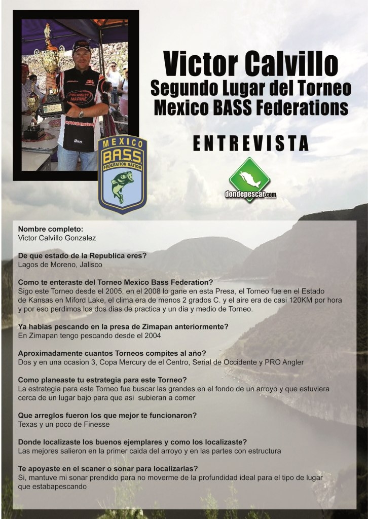 Donde Pescar :: Entrevista con Víctor Calvillo SEGUNDO LUGAR México ...